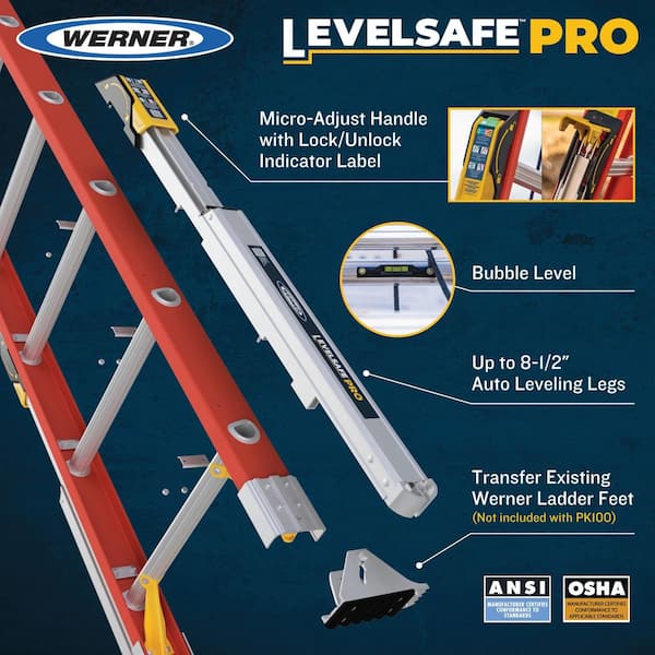 Werner Level Safe Pro Automatic Leveling Accessory for Extension ...