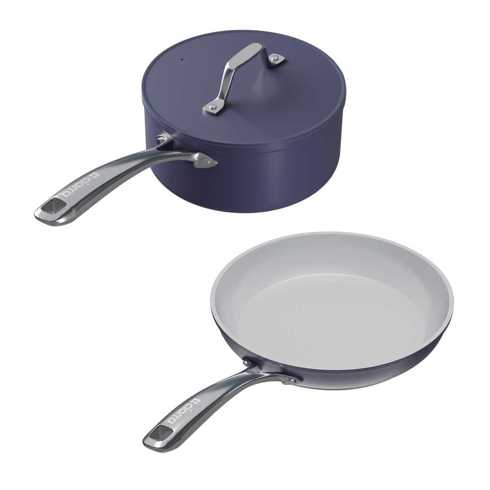 JEREMY CASS 3-Piece Ceramic Nonstick Cookware Set in Dark Blue, Frying ...