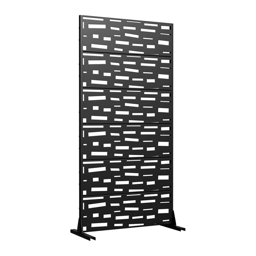 Lumioca 35 in. W x 71 in. H Black Wide Brim Galvanized Sheet Outdoor ...