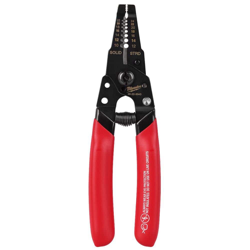 Milwaukee 10-24 AWG Compact Wire Stripper/Cutter with Dipped Grip 48-22 ...
