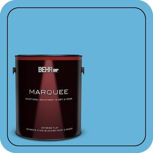 BEHR MARQUEE 1 gal. #540B-5 Riviera Blue Flat Exterior Paint & Primer ...