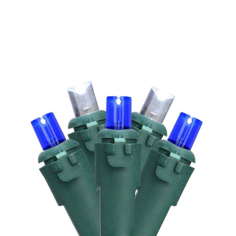 Northlight Set of 50 Blue and White LED Wide Angle Christmas Lights ...