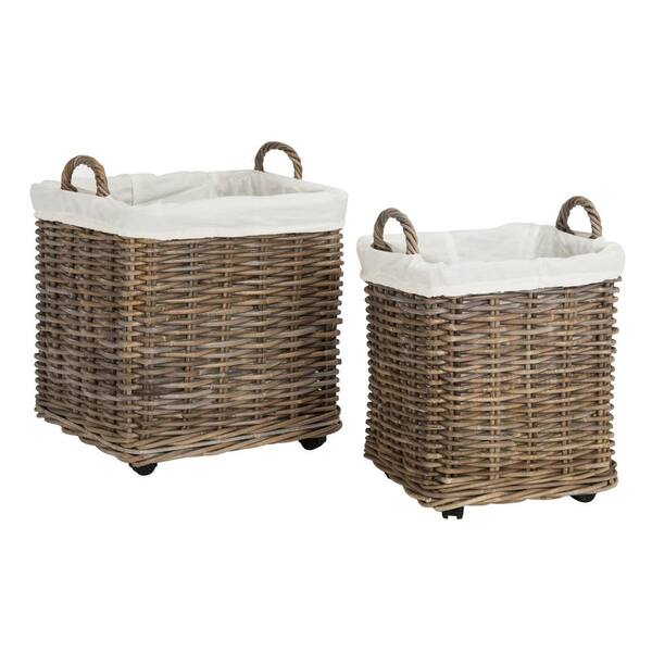SAFAVIEH Amari Natural Laundry Hamper with Wheel HAC6000A - The Home Depot