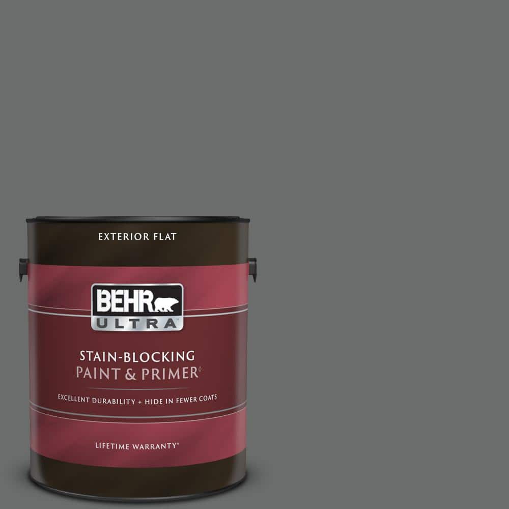 BEHR ULTRA 1 gal. #770F-5 Dark Ash Flat Exterior Paint & Primer 485301 ...