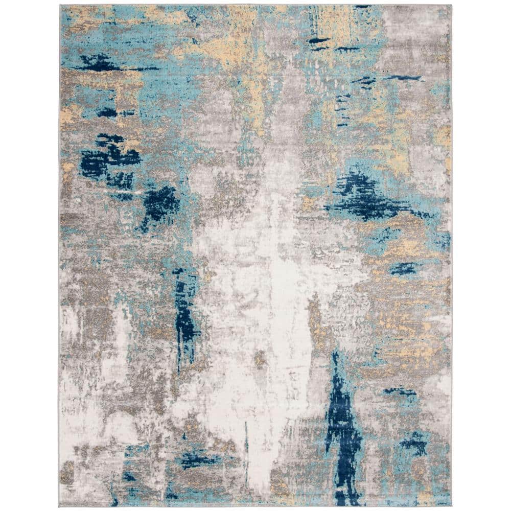 SAFAVIEH Jasper Gray/Gold 9 ft. x 12 ft. Distressed Abstract Area Rug ...