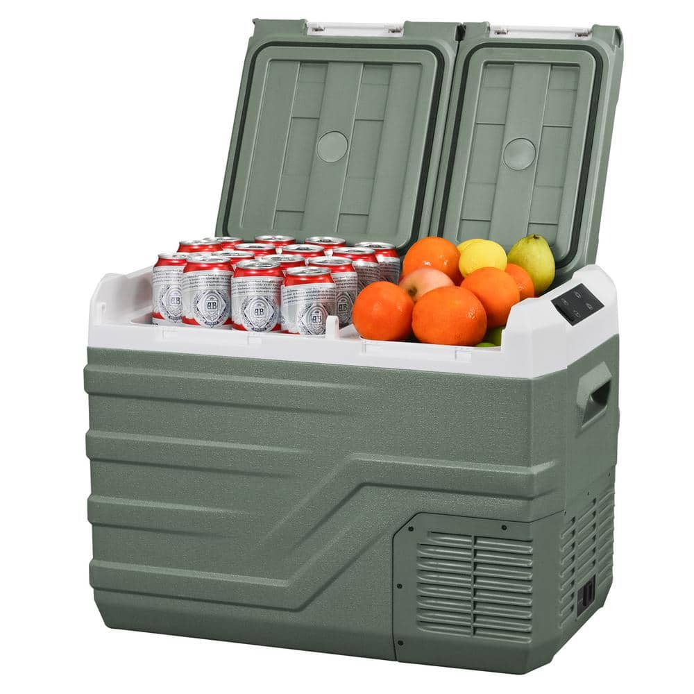 Alpicool 33 Qt. 12-Volt Car Refrigerator Dual Zone Car Fridge Freezer ...