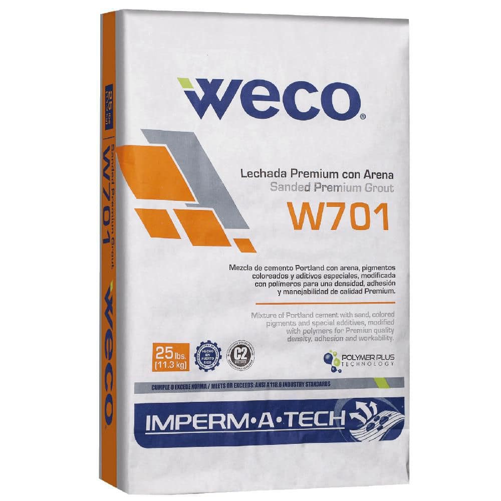 WECO W-701 Bone Premium Sanded Grout 25 lbs. for Indoor/Outdoor Wall and Floor WE0960257 - The ...