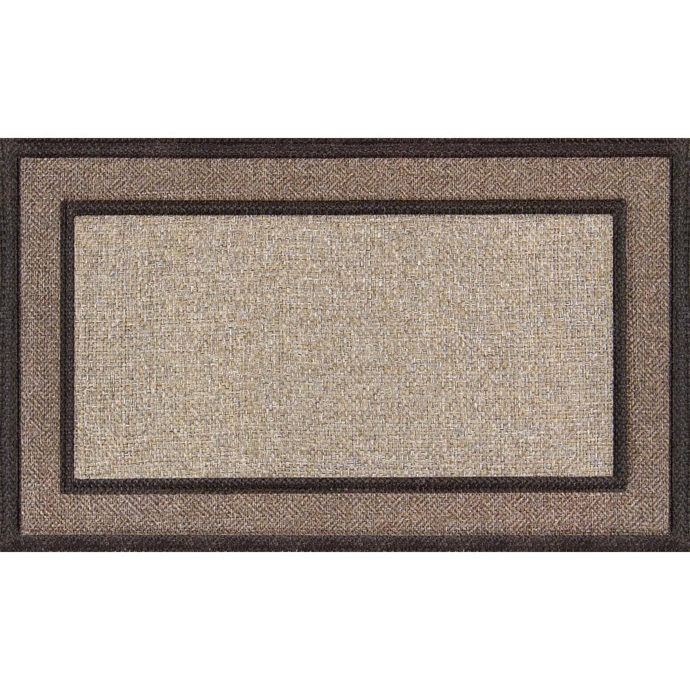 StyleWell Double Border Natural 18 in. x 30 in. Rubber Backed Non-Slip ...