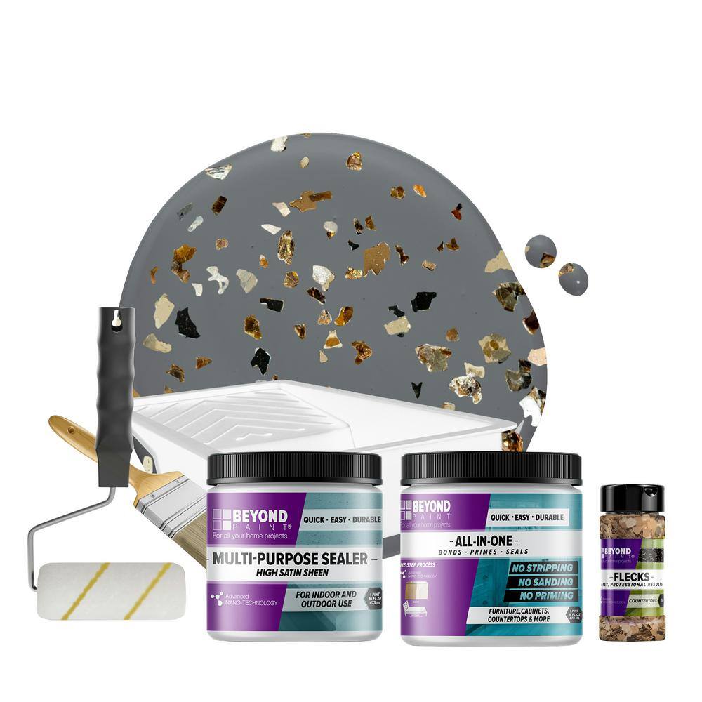 BEYOND PAINT Pewter Countertop Kit and Oxford Bronze Flecks BP60B - The ...