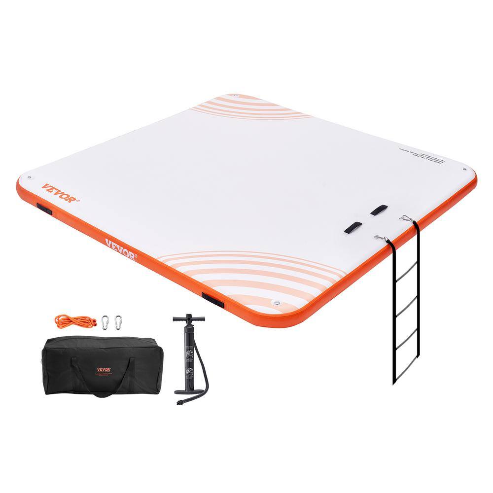 VEVOR Inflatable Floating Dock 7 ft. x 7 ft. Inflatable Dock Platform ...