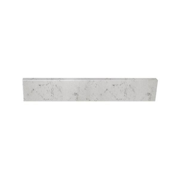 J COLLECTION 22 in. Cultured Marble Side Splash in Icy Stone (Universal ...