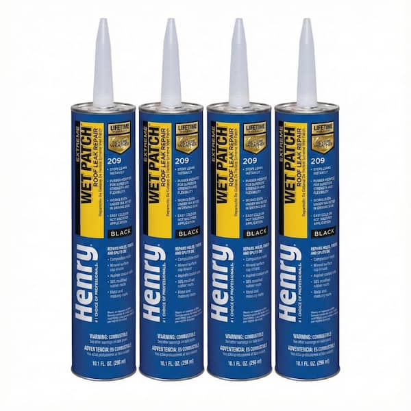 Henry 209XR Extreme Rubberized Wet Patch Black Roof Leak Repair Sealant ...