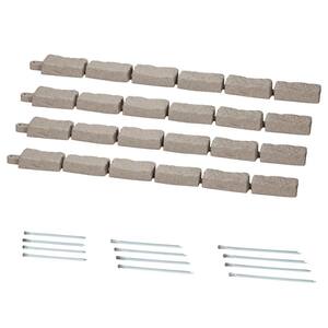 SVOPES Brown Faux Stone Landscape Edging 46.4 x 2.2 in. Realistic Lawn ...