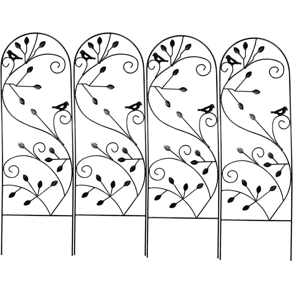 Ashman Online Steel Trellis Bird Design Series - 46 in. (4-Pack ...
