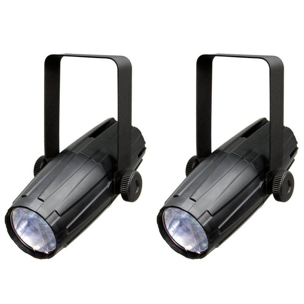 LED PINSPOT 2 High-Power 3W DJ Mirror Ball Spotlights with RGB Gels 2 x ...