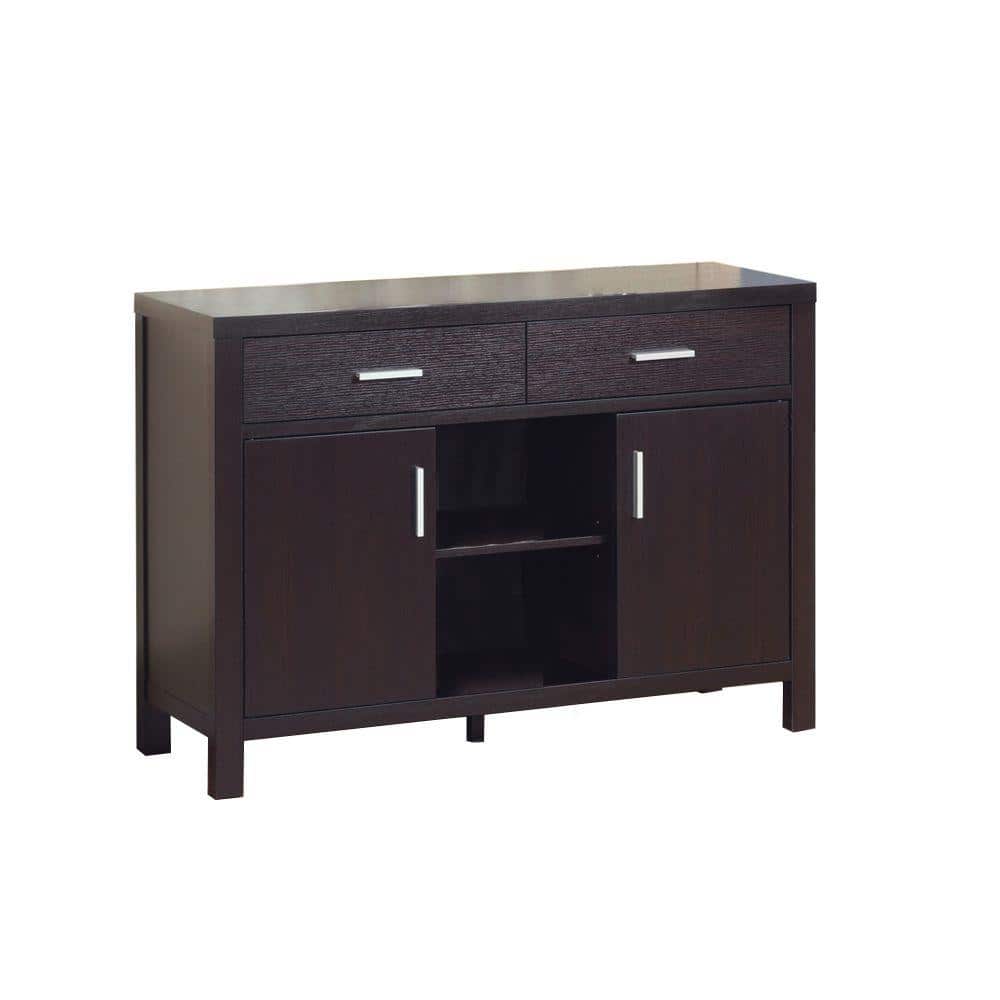 Benjara Brown Wood Top 15.5 in. Sideboard with 2 Drawers BM284385 - The ...