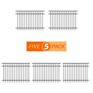 FORGERIGHT Deco Grid 4 ft. x 6 ft. Black Steel Fence Panel (5-Pack ...