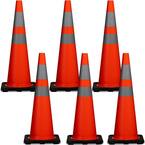 BOEN 18 in. Orange PVC Reflective Traffic Safety Cone (6-Pack) TC18R6 - The Home Depot