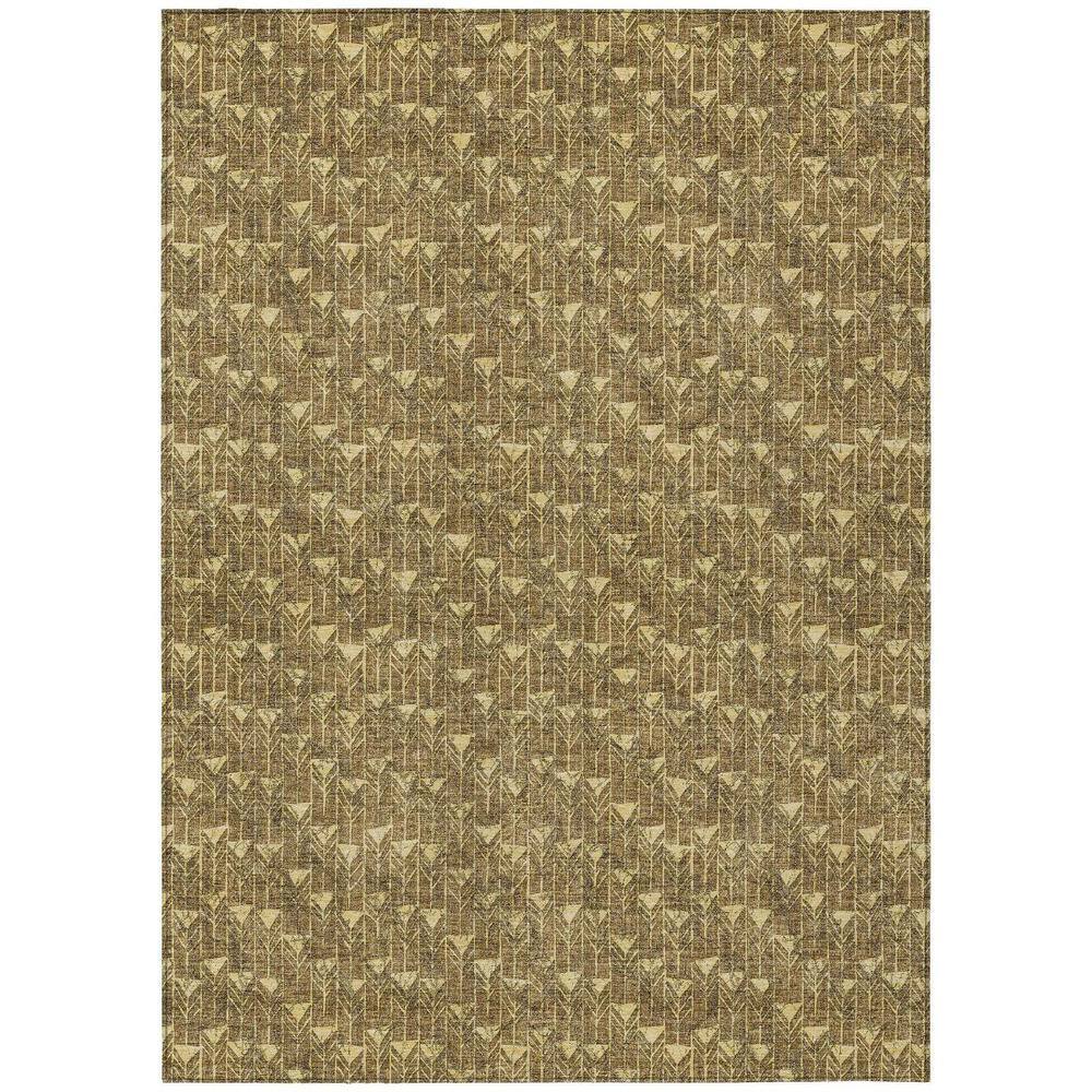 HomeRoots Brown 3 ft. x 5 ft. Geometric Indoor / Outdoor Area Rug ...