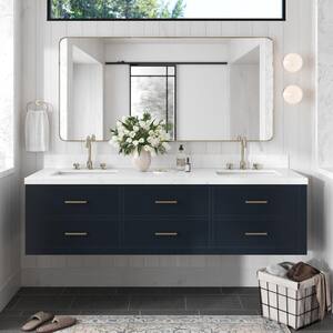 ARIEL Hutton 72.25 in. W x 22 in. D x 19.6 in. H Double Sink Freestanding Bath Vanity in White ...