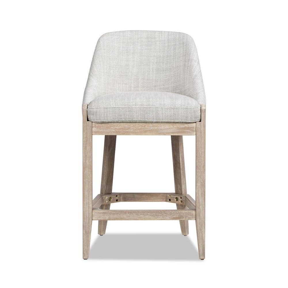 Jennifer Taylor Newport 26.5 in. Neutral Gray Solid Wood Counter Stool ...