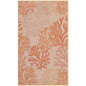 Nourison Garden Oasis Coral 5 ft. x 7 ft. Nature-inspired Contemporary ...