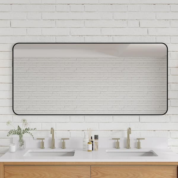 ANGELES HOME 32 in. W x 24 in. H Rectangular Aluminium Framed Dimmable ...