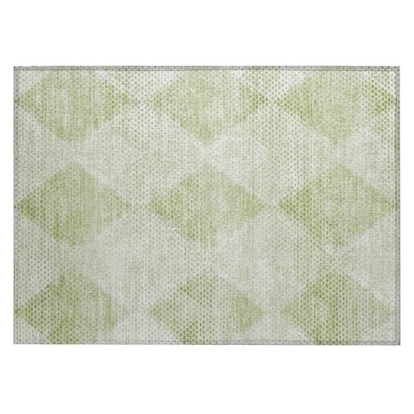 HomeRoots Mint Green 2 ft. x 3 ft. Woven Geometric Rectangle Indoor ...