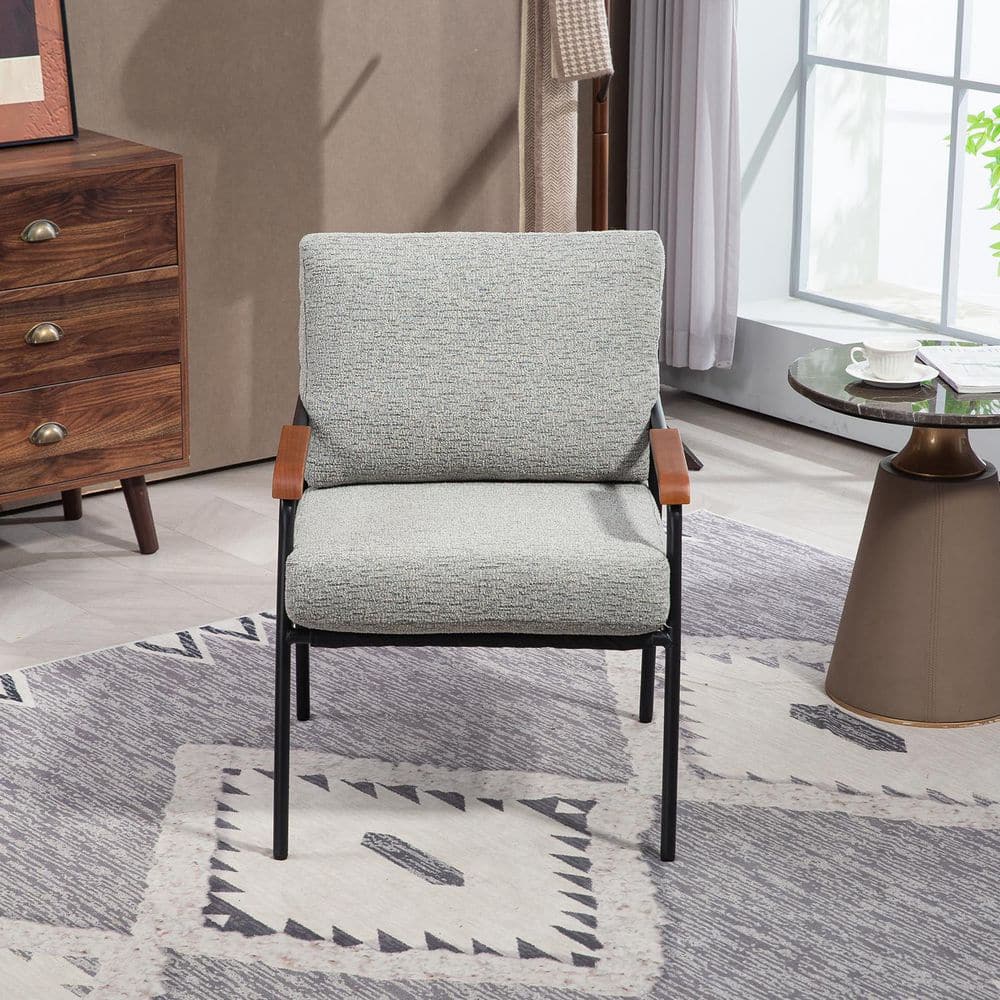 Grey Fabric Arm Chair B0510-G - The Home Depot