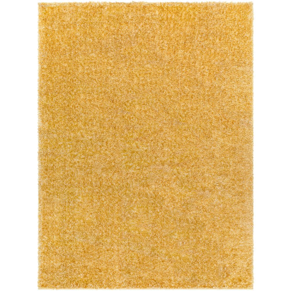 Livabliss Cloudy Shag Yellow 7 ft. x 9 ft. Solid Indoor Area Rug ...