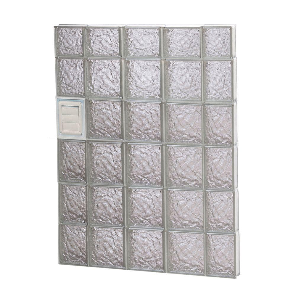 Clearly Secure 34.75 in. x 44.5 in. x 3.125 in. Frameless Ice Pattern ...