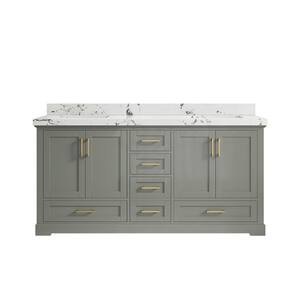 Willow Collections Boston 72 in. Double Sink Freestanding Evergreen ...