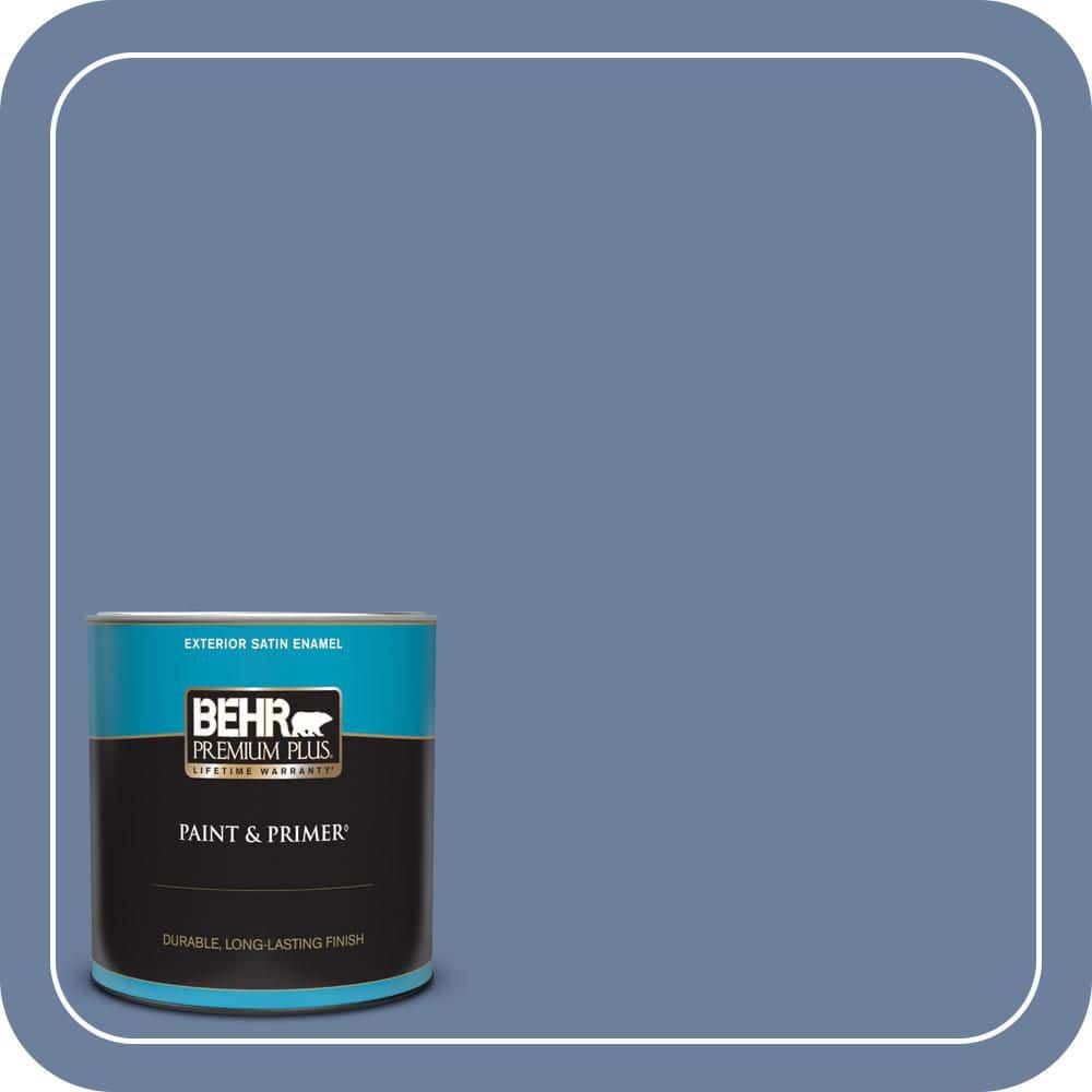 BEHR PREMIUM PLUS 1 qt. #MQ5-52 Lead Cast Satin Enamel Exterior Paint ...