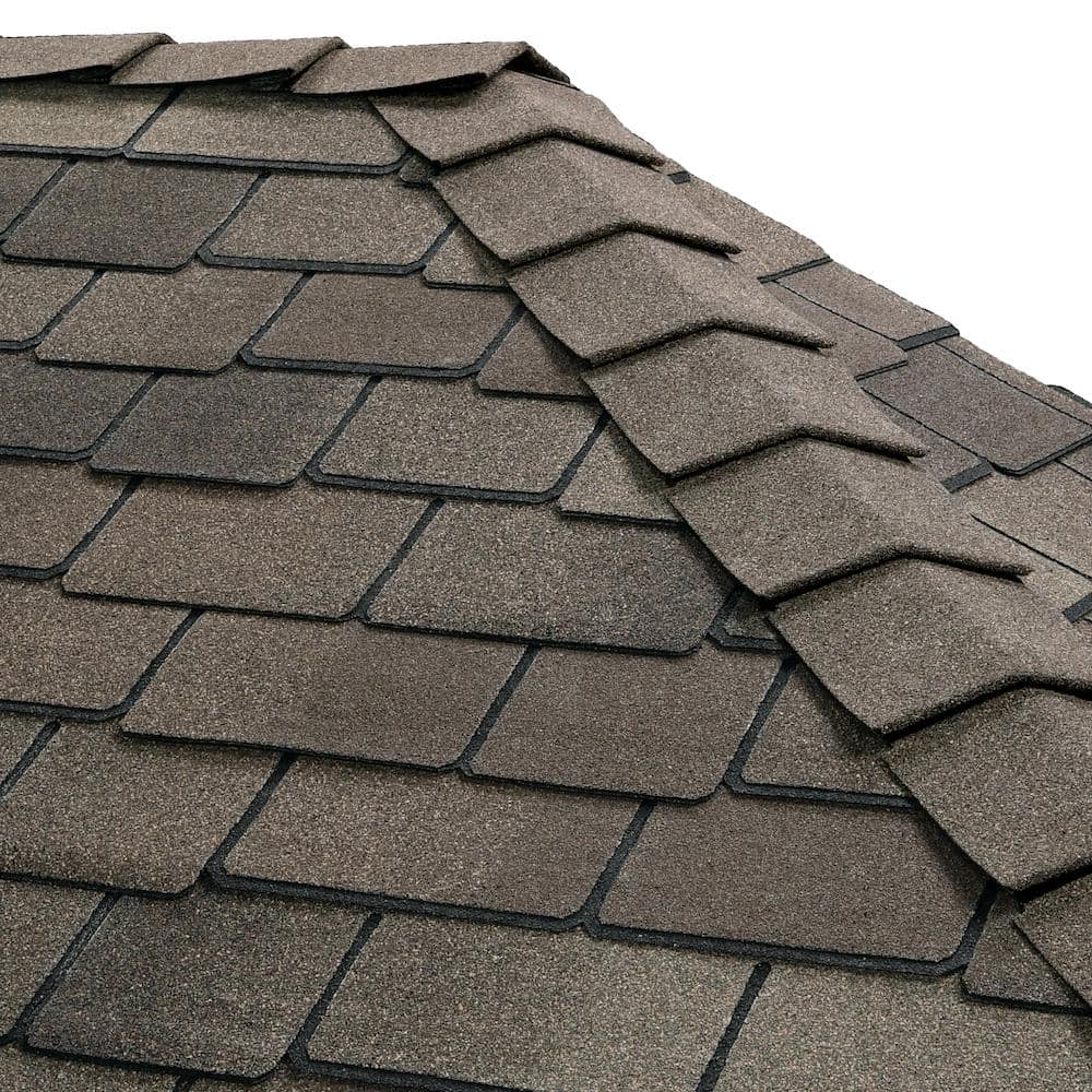 GAF TimberCrest 10 in. width Cedarwood Abbey Bullnose Hip and Ridge Cap ...