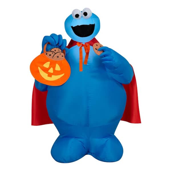 3 ft Airblown-Cookie Monster with Cape Halloween Inflatable G-555457 ...