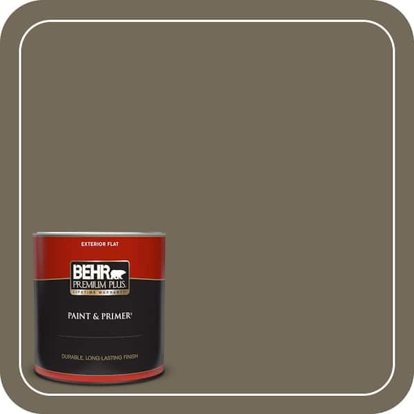BEHR PREMIUM PLUS 1 qt. #720D-6 Toasted Walnut Flat Exterior Paint ...
