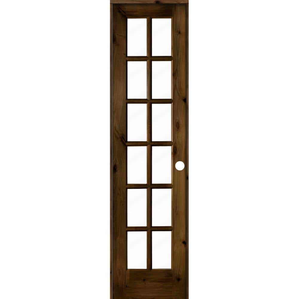 Krosswood Doors 28 in. x 96 in. Rustic Knotty Alder 12-Lite Left-Hand ...