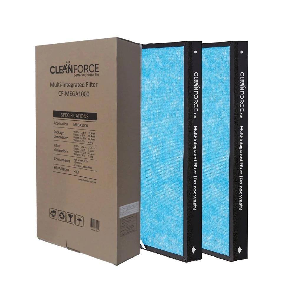CLEANFORCE AIR Multi-integrated H13 HEPA Replacement Air Filter For MEGA1000 Air Filter ...