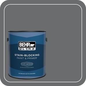 BEHR PREMIUM PLUS 5 gal. #770F-5 Dark Ash Satin Enamel Exterior Paint ...