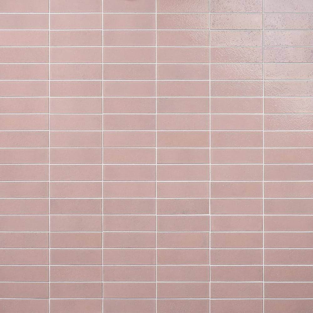 Ivy Hill Tile Vibe Blush 2.36 in. x 7.87 in. Glossy Lava Stone Cement ...