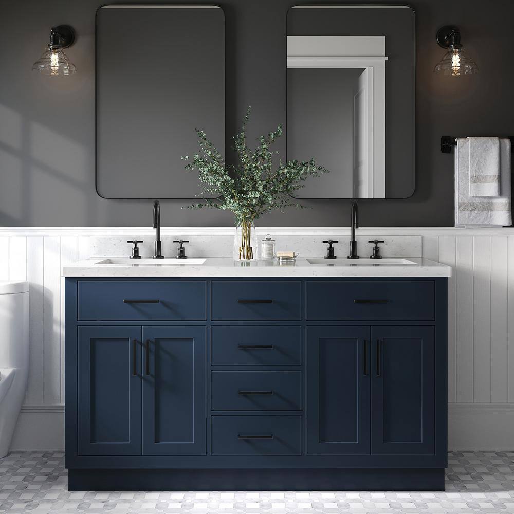 Reviews for ARIEL Hepburn 60 in. W x 22 in. D x 36 in. H Double Sink ...