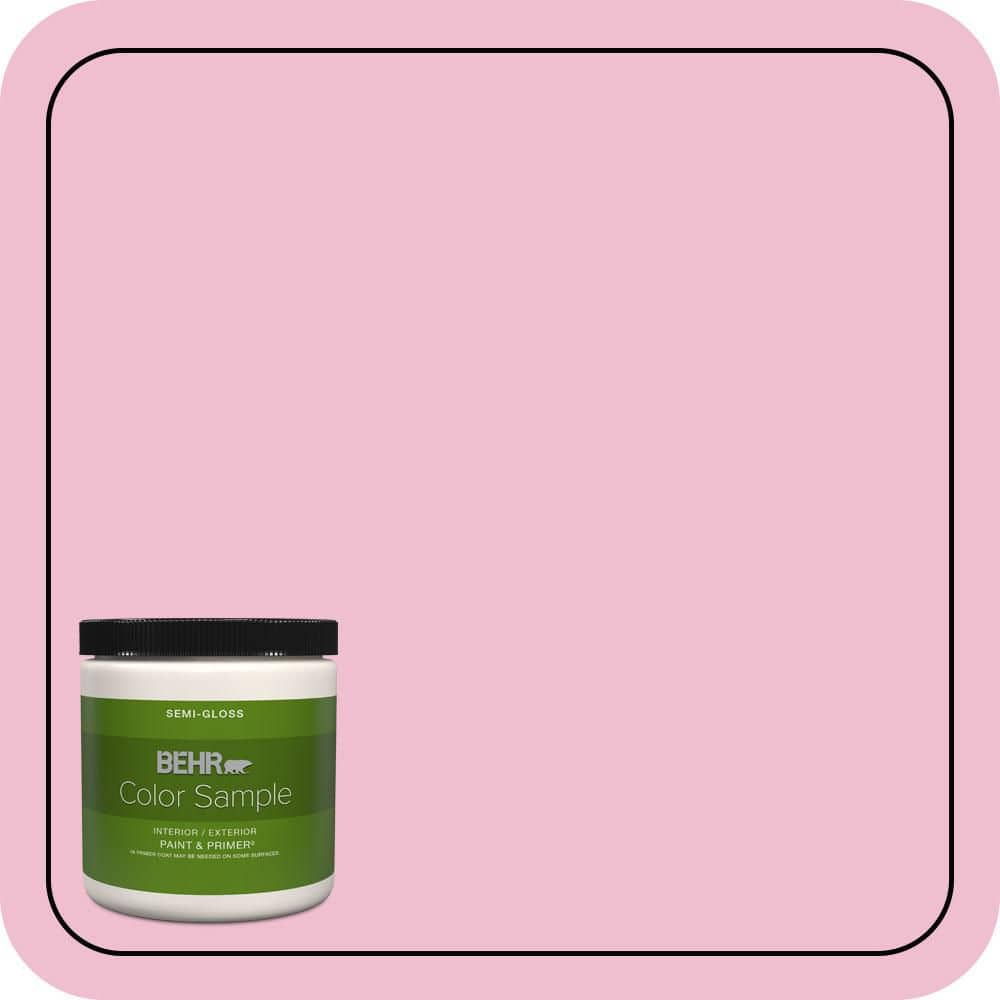 BEHR PREMIUM PLUS 8 oz. #100B-4 Pink Chintz Semi-Gloss Interior ...