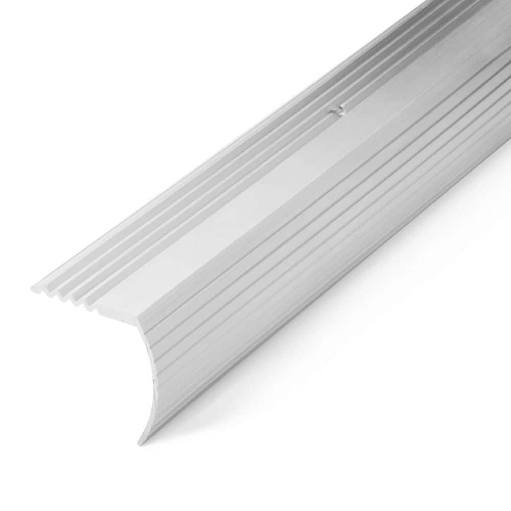 TrimMaster Silver 1-1/16 in. x 72 in. Aluminum Stair Edging Carpet Trim ...
