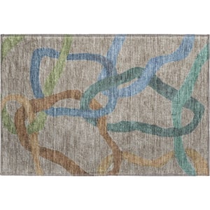 Addison Rugs Mayfield Premium Machine Washable Abstract AMF2394 Beige ...