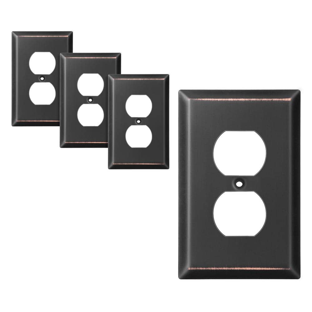 DEWENWILS 1-Gang Aged Bronze Duplex Outlet Metal Wall Plate (4-pack ...