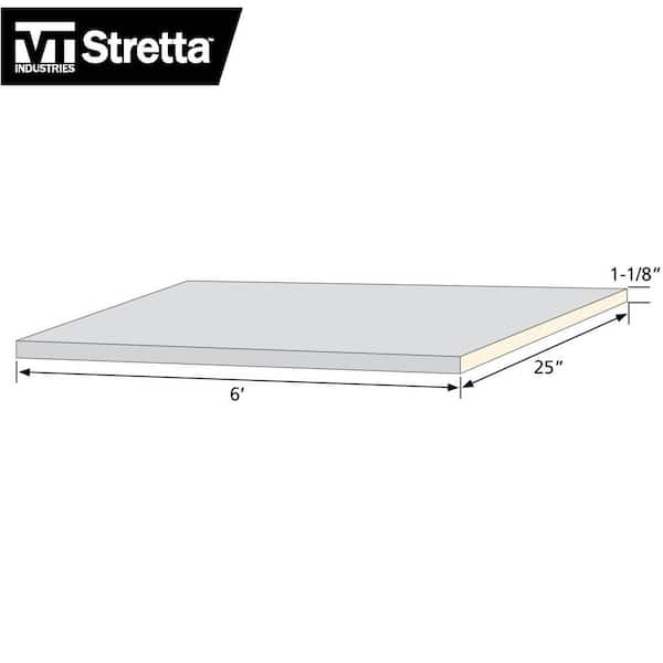 STRETTA 6 ft. White Laminate Countertop Kit with Full-Thickness Square ...