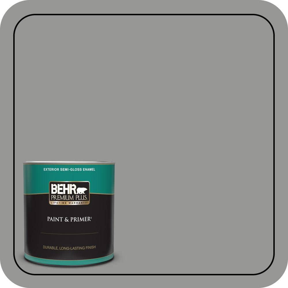 BEHR PREMIUM PLUS 1 qt. #PPU24-19 Shark Fin Semi-Gloss Enamel Exterior ...
