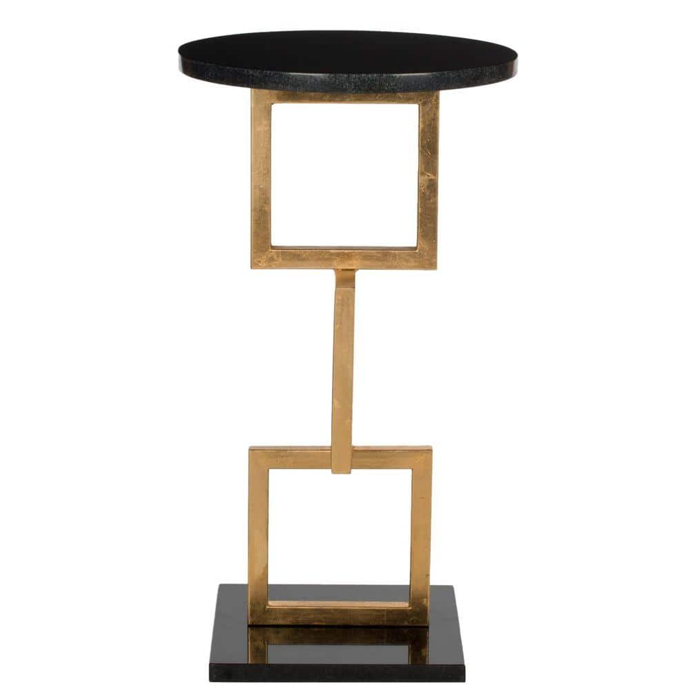 SAFAVIEH Cassidy Gold/Black End Table FOX2531A - The Home Depot