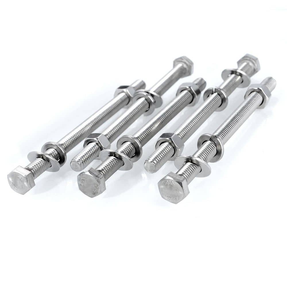 MYWISH 5/16 in. 18 x 5 in. Stainless Steel Uncoated Hex Bolt with Nut ...
