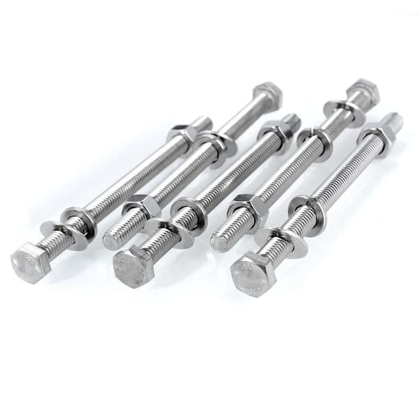 MYWISH 5/16 in. 18 x 5 in. Stainless Steel Uncoated Hex Bolt with Nut ...